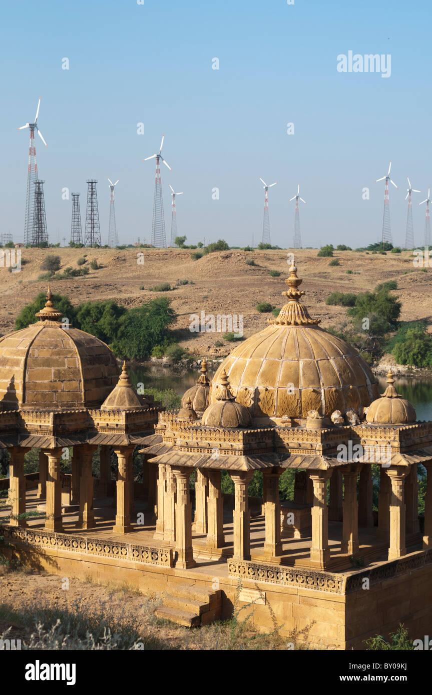 Wind Farm with Bada Bagh Stock Photo - Alamy