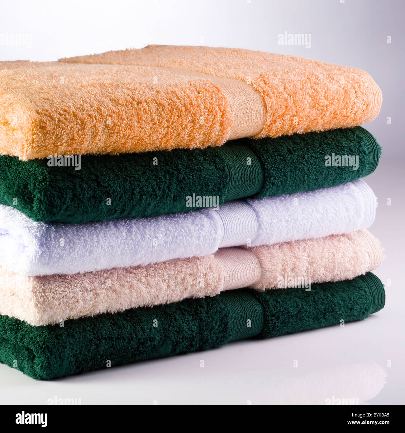 A still life shot of a stack of bathroom towels Stock Photo - Alamy