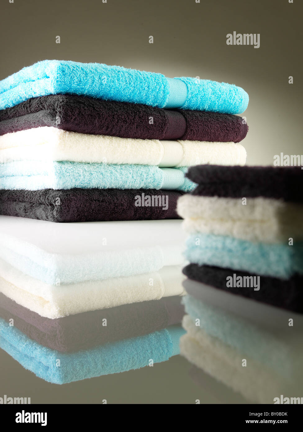 A still life shot of a stack of bathroom towels Stock Photo - Alamy