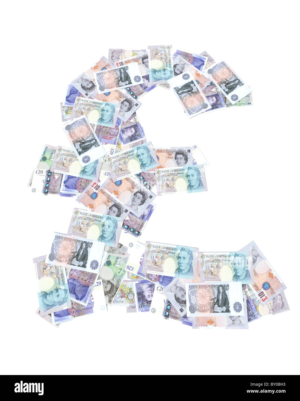 symbol pound currency with bank notes Stock Photo - Alamy