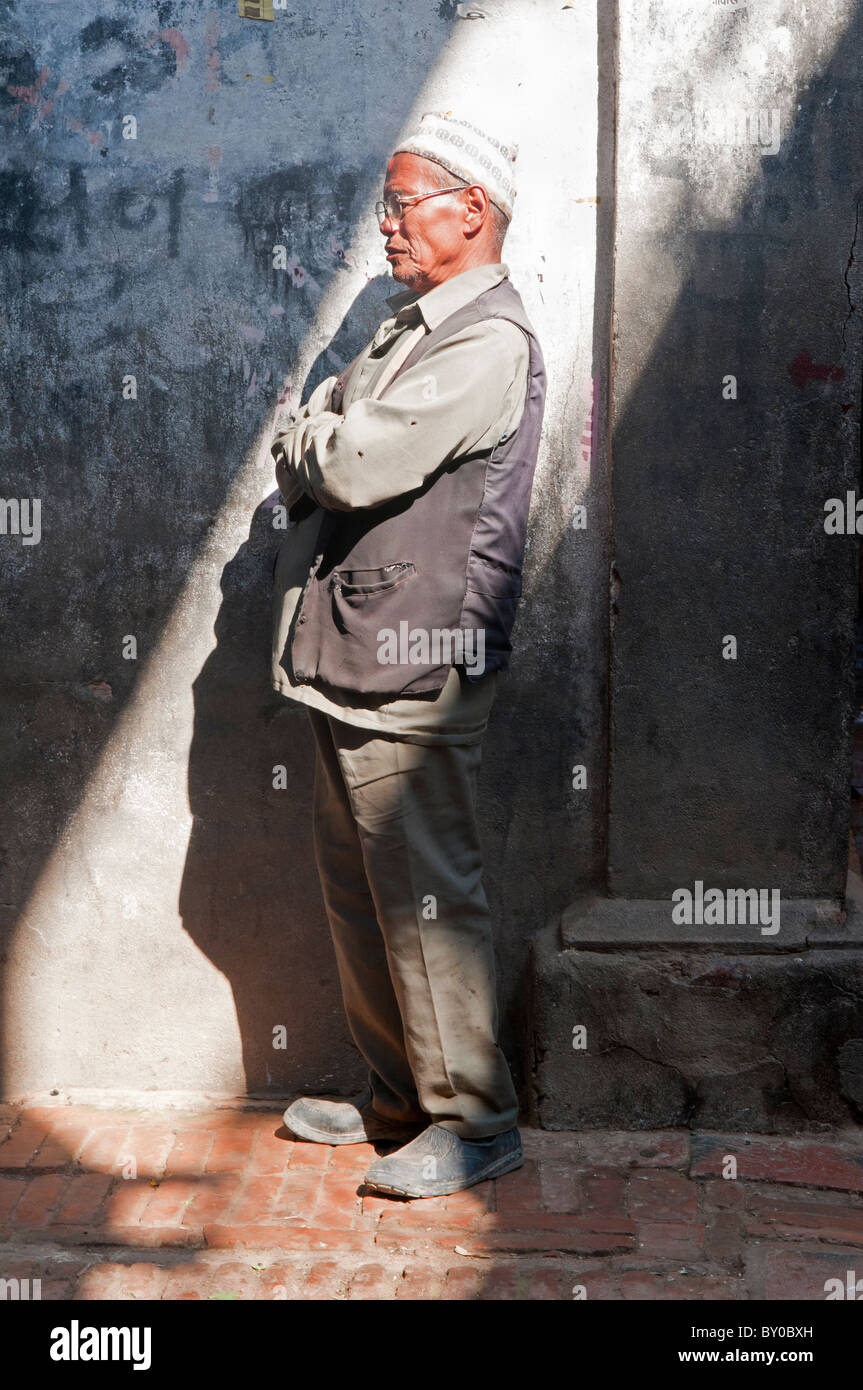 standing in the light, Newari man in Kathmandu, Nepal Stock Photo - Alamy