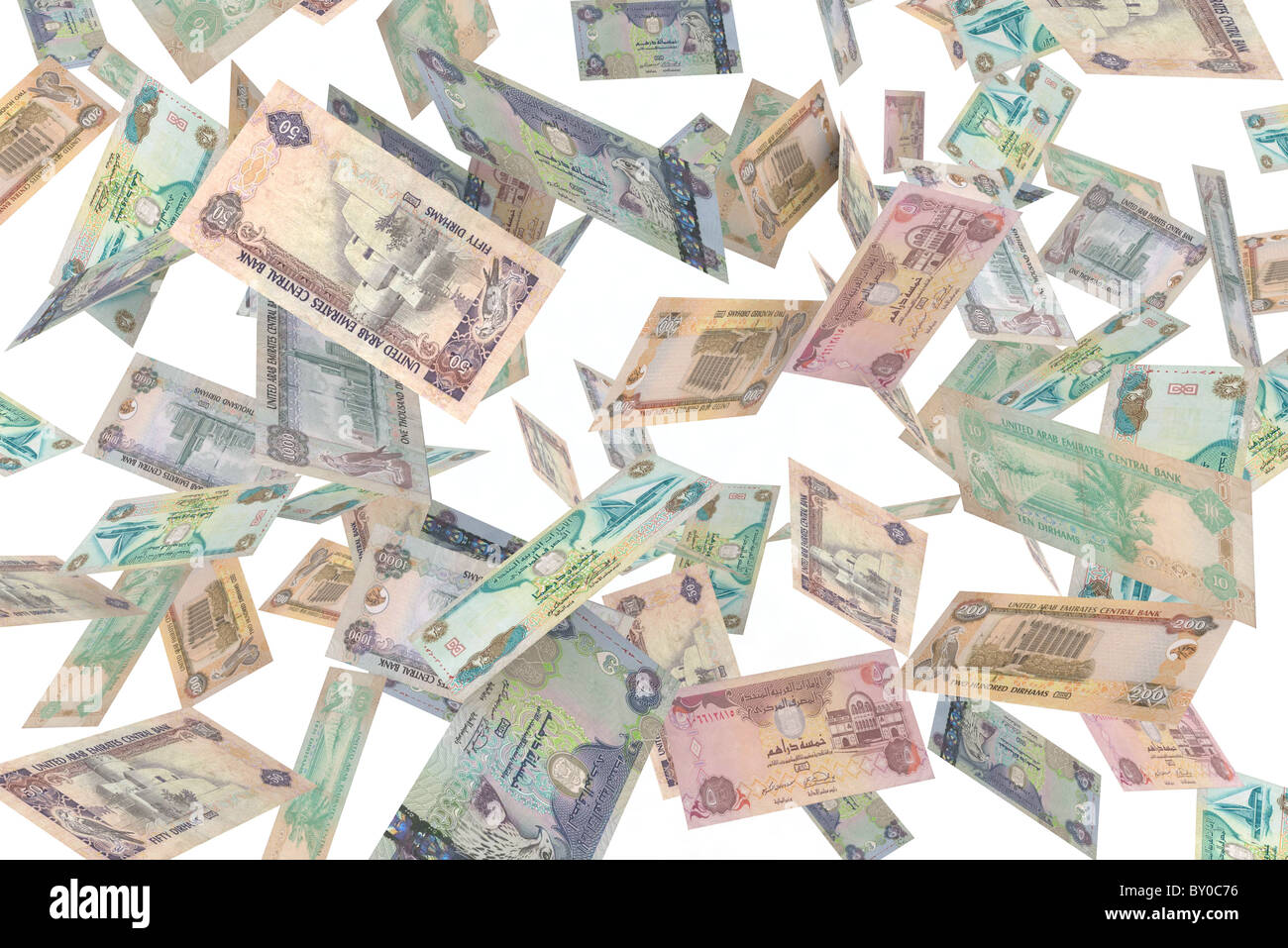 united emirates dirham rain 3d illustration Stock Photo - Alamy