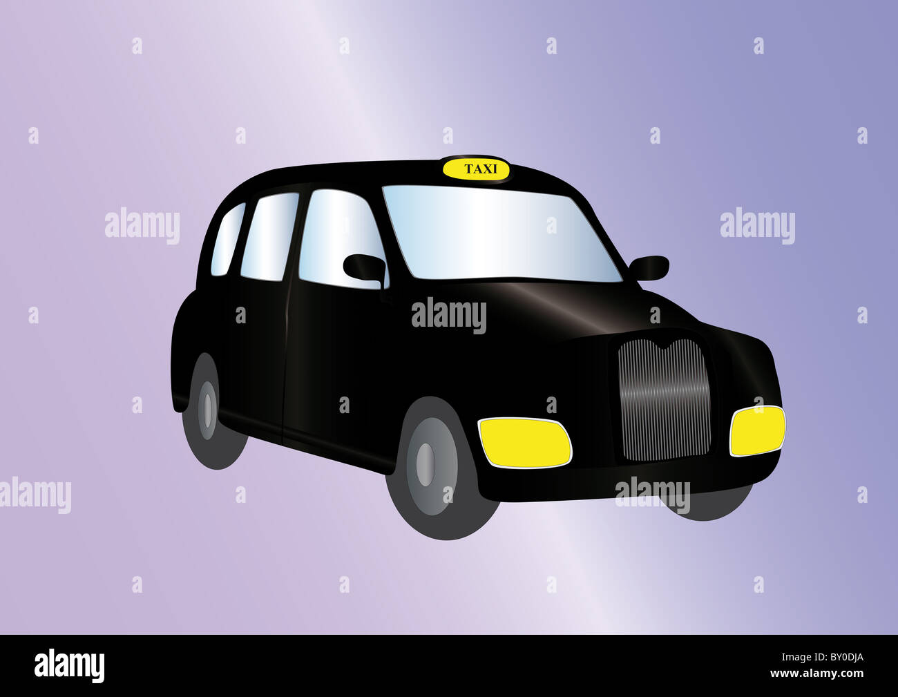 Black cab london illustration hi-res stock photography and images - Alamy