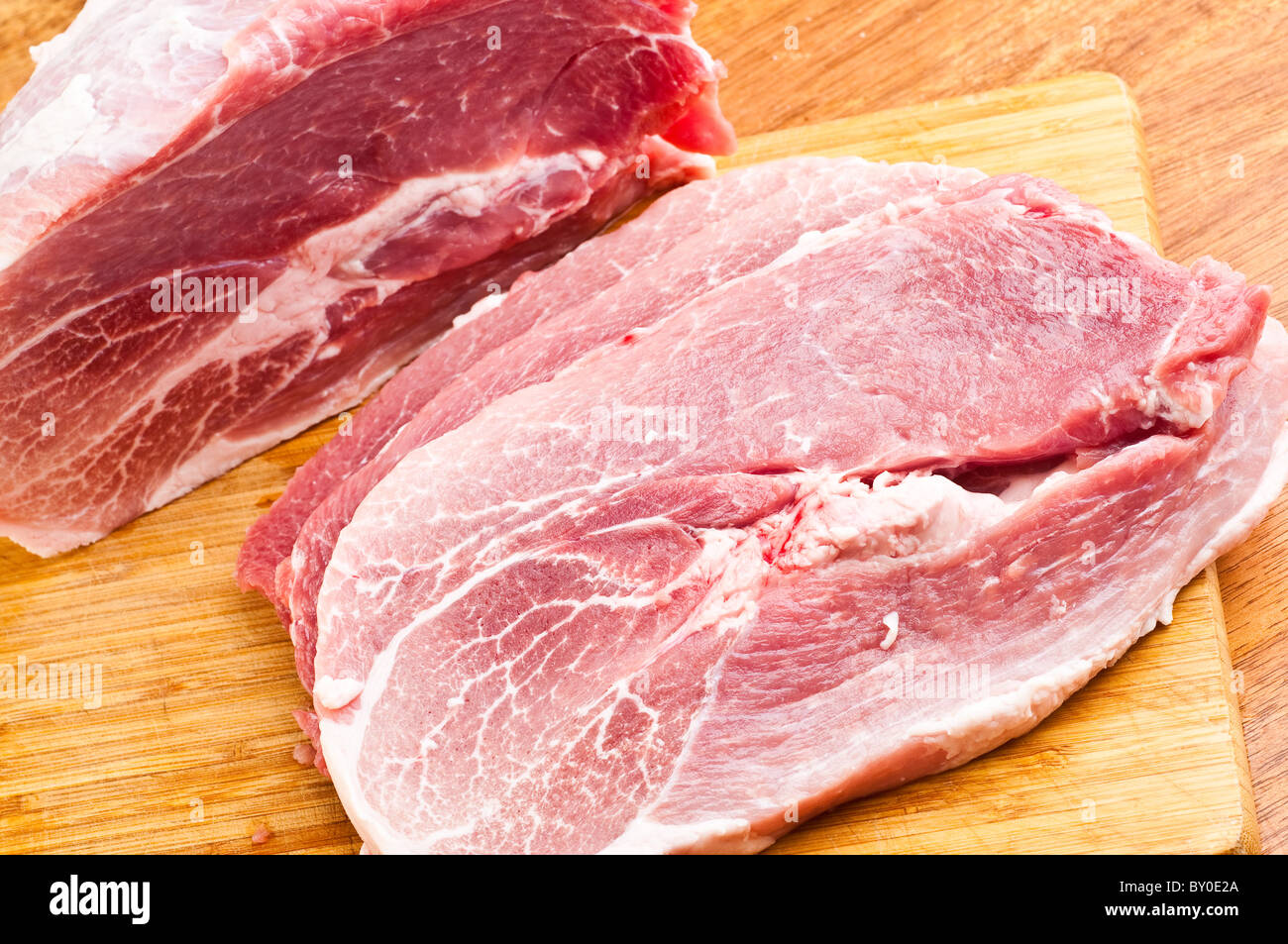 fresh meat on slice Stock Photo - Alamy
