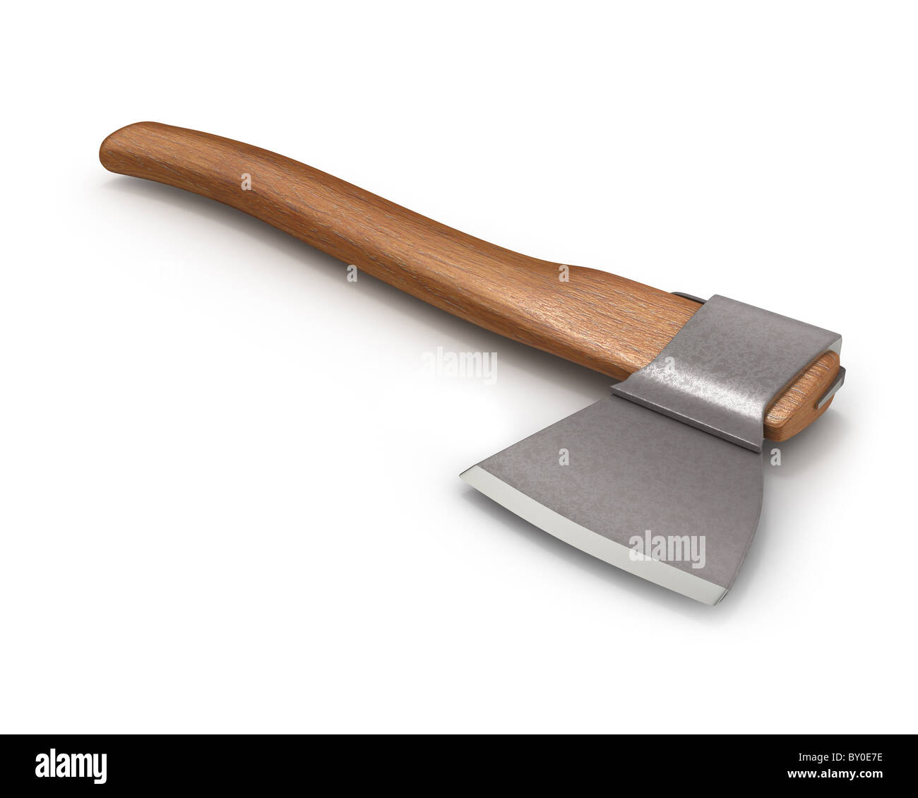 Axe with wooden handle isolated on white background Stock Photo - Alamy