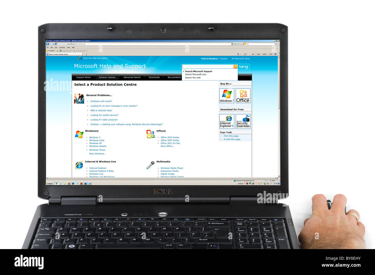 Using the Microsoft Help and Support Centre on a Laptop Computer, UK ...