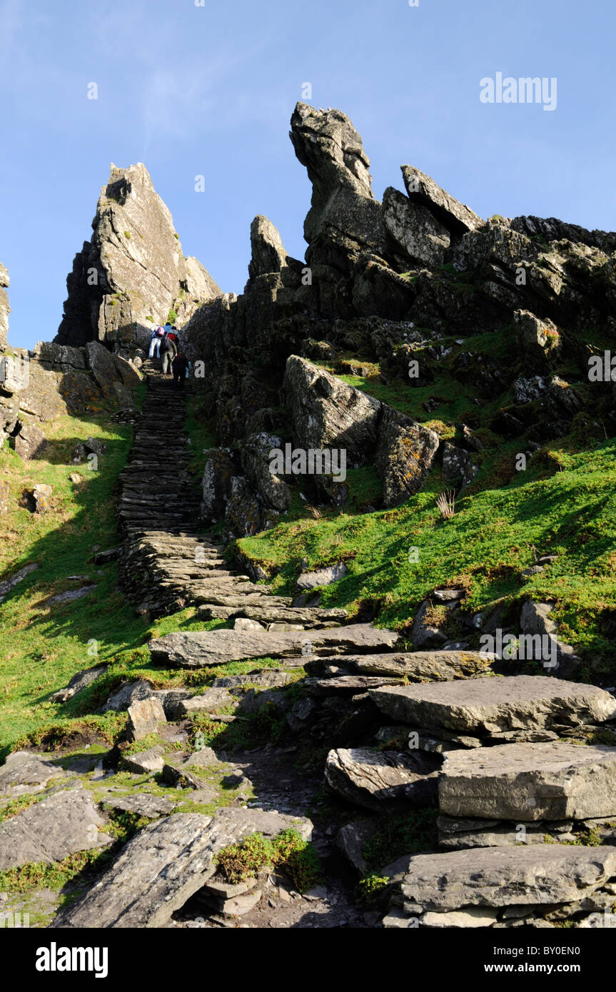 Skellig Michael Ancient Celtic monastic island settlement island County ...