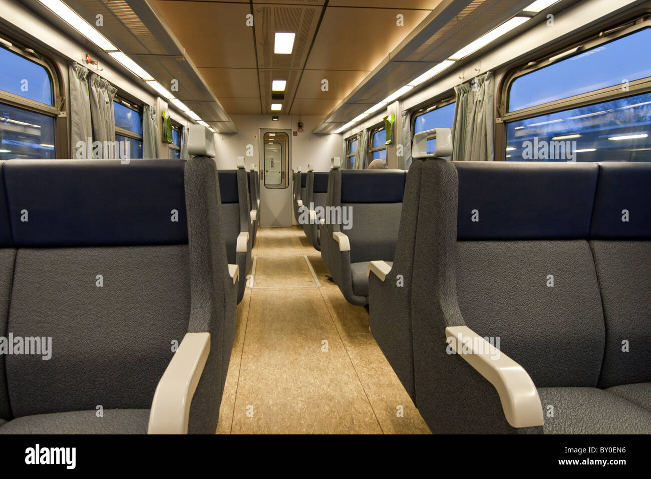 Modern train cabin interior Stock Photo - Alamy