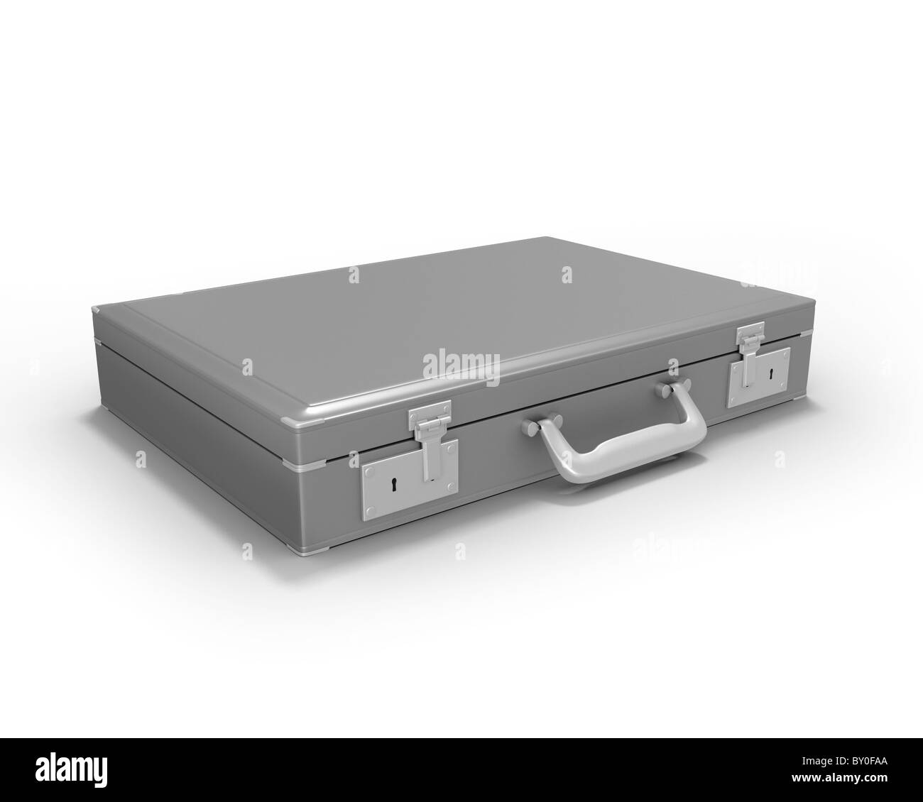 Gray briefcase isolated on white background Stock Photo - Alamy