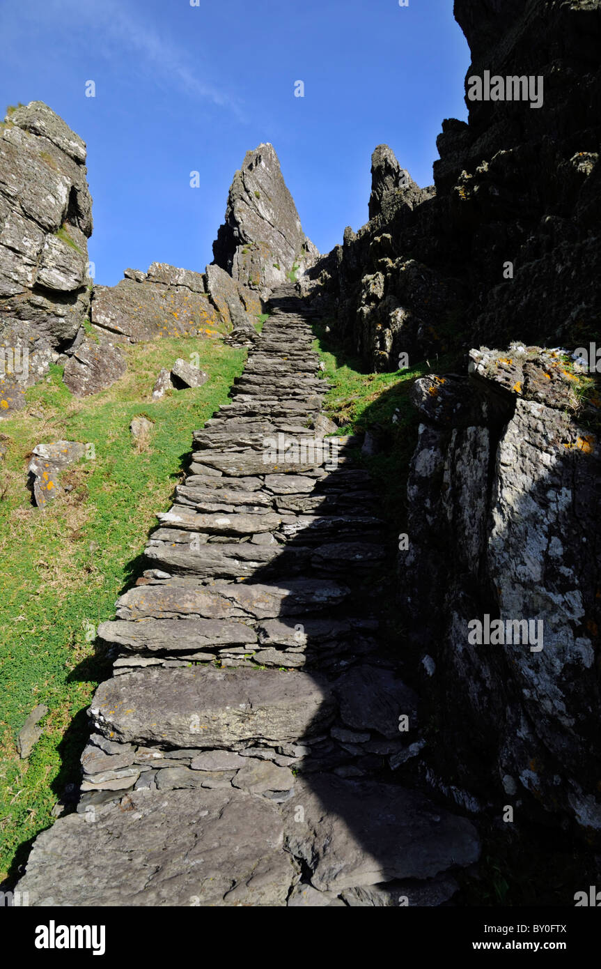Skellig Michael Ancient Celtic monastic island settlement island County ...