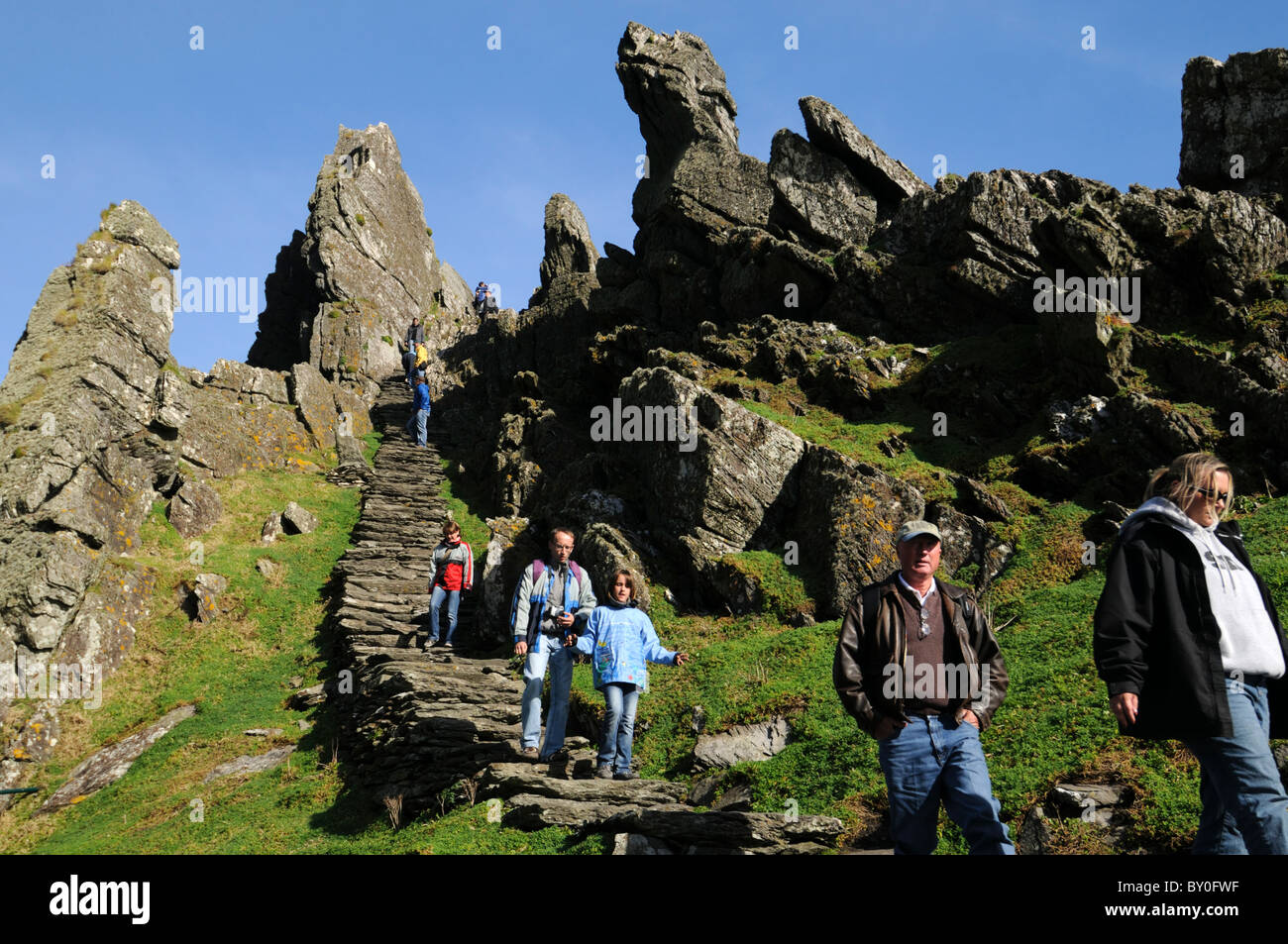 Skellig Michael Ancient Celtic monastic island settlement island County ...