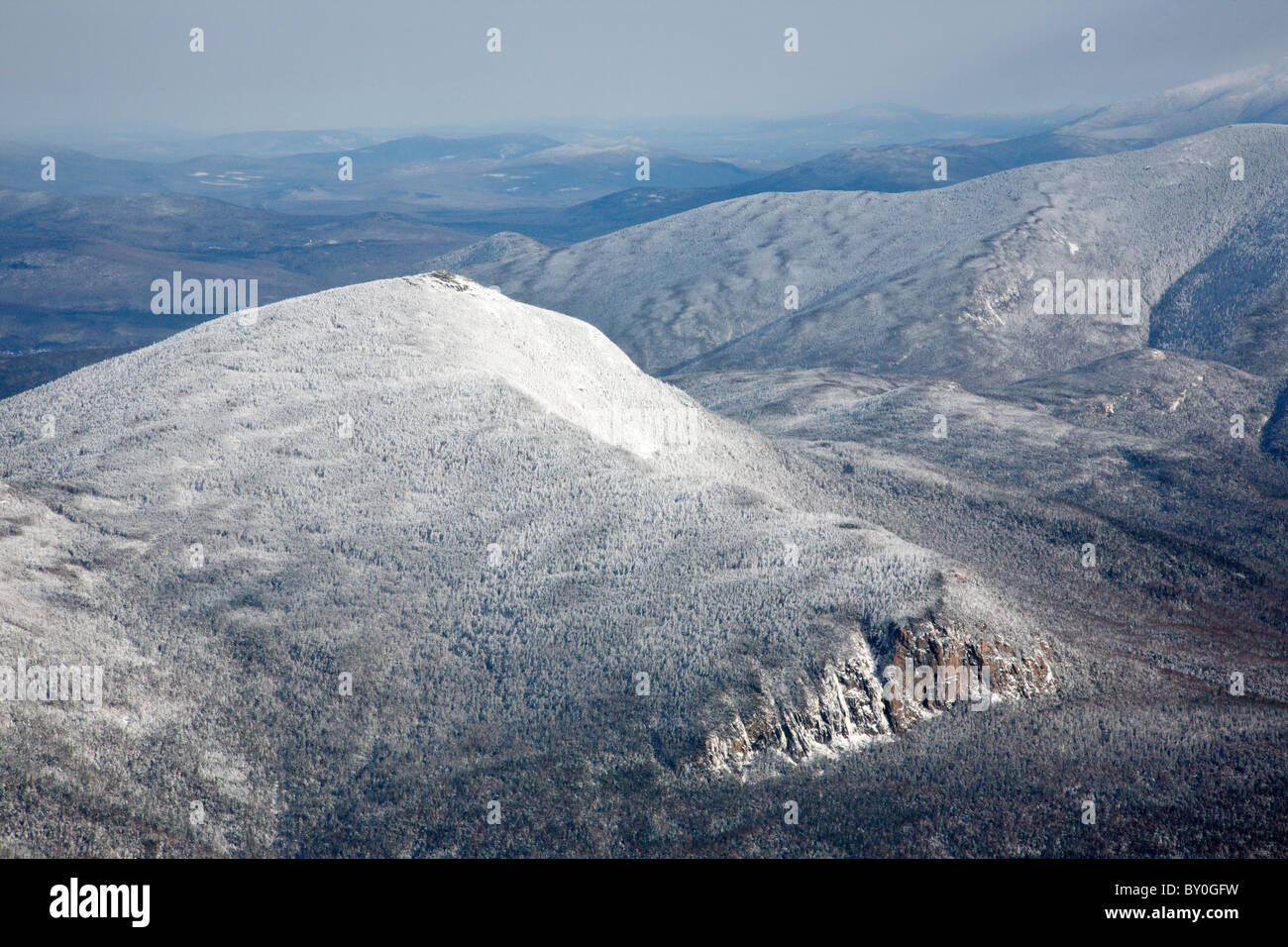 Mount Garfield from Mount Lafayette during the winter months in the ...