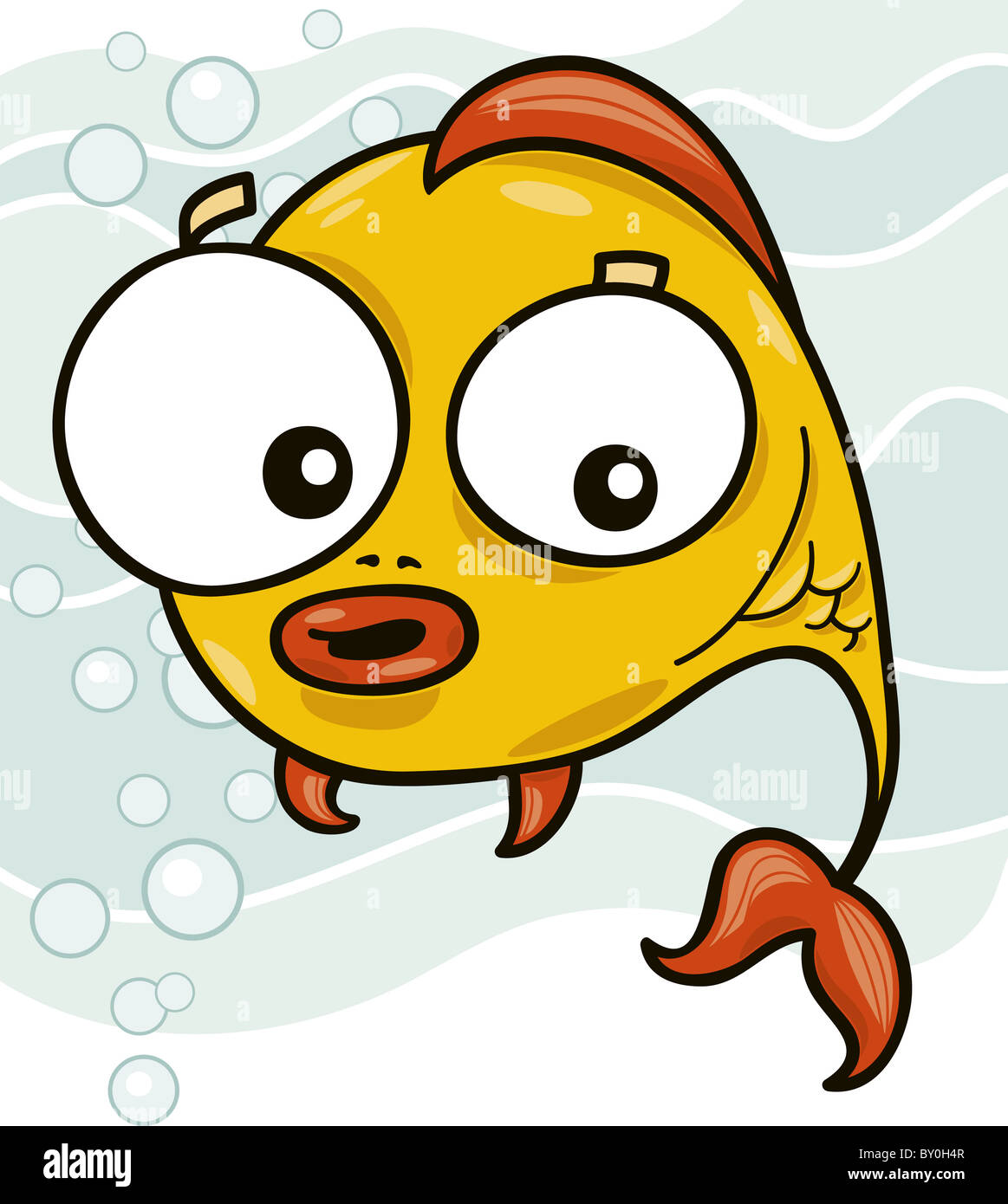 cartoon illustration of cute little fish Stock Photo - Alamy