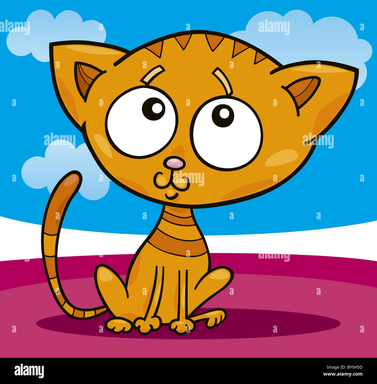cartoon illustration of cute little kitten Stock Photo - Alamy