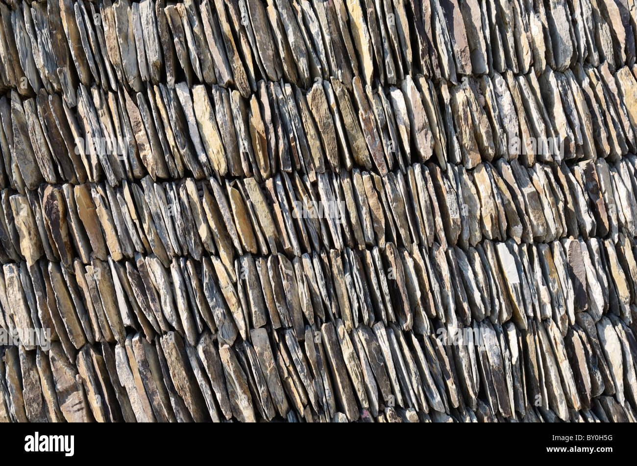 An abstract of a slate wall in Mortehoe in Devon, England Stock Photo ...