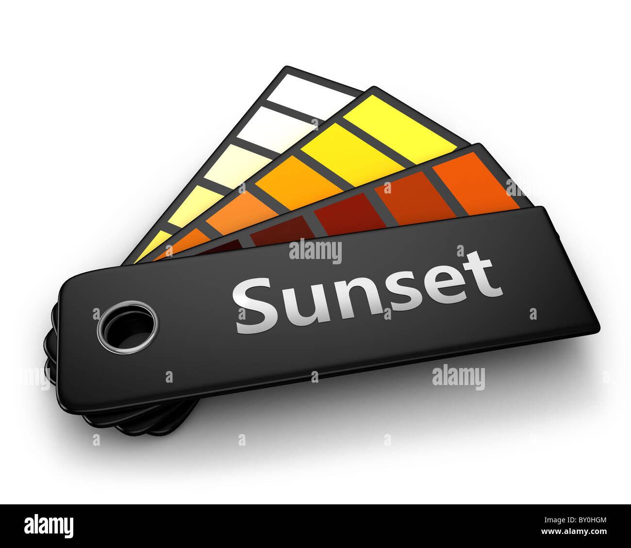Color palette of sunset isolated on white background Stock Photo - Alamy