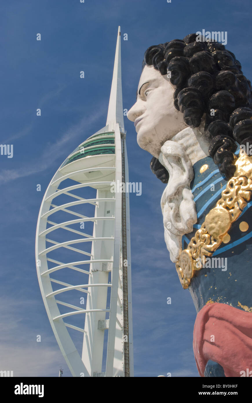 Spinnaker Tower and ships head Gunwharf Quays Portsmouth Stock Photo ...