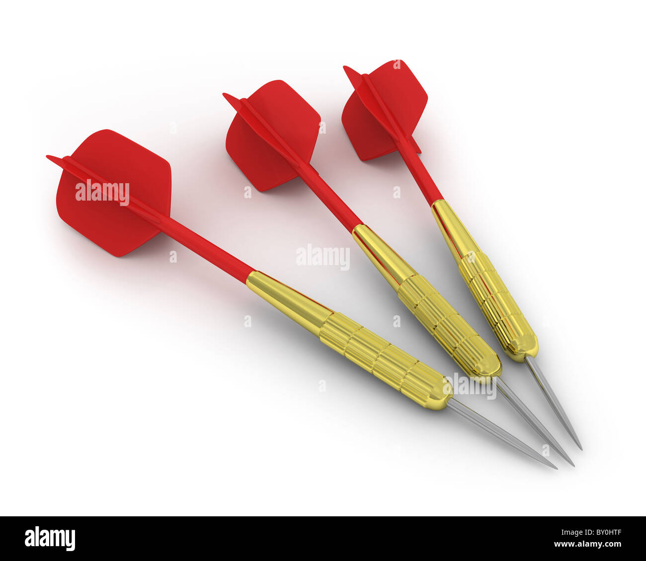 Three darts isolated on white background Stock Photo - Alamy