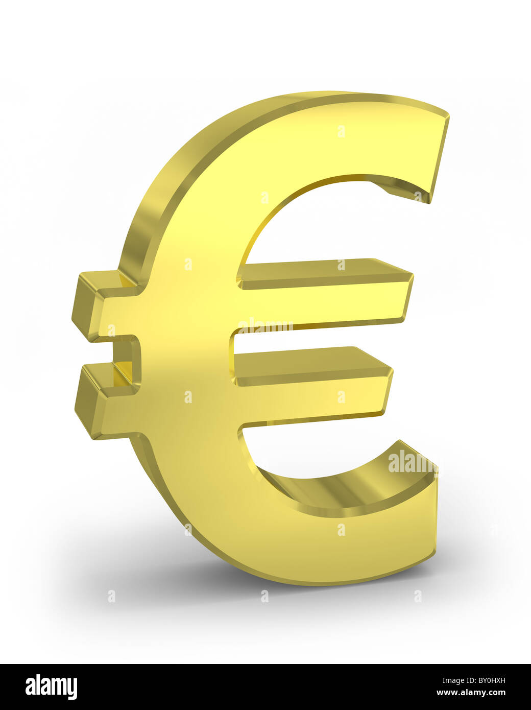 Gold euro sign isolated on white background Stock Photo - Alamy