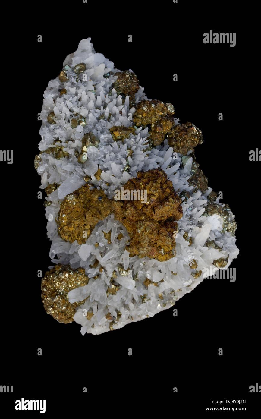 Chalcopyrite (CuFeS2) and Quartz (SiO2)- Butte - Montana - USA Stock ...