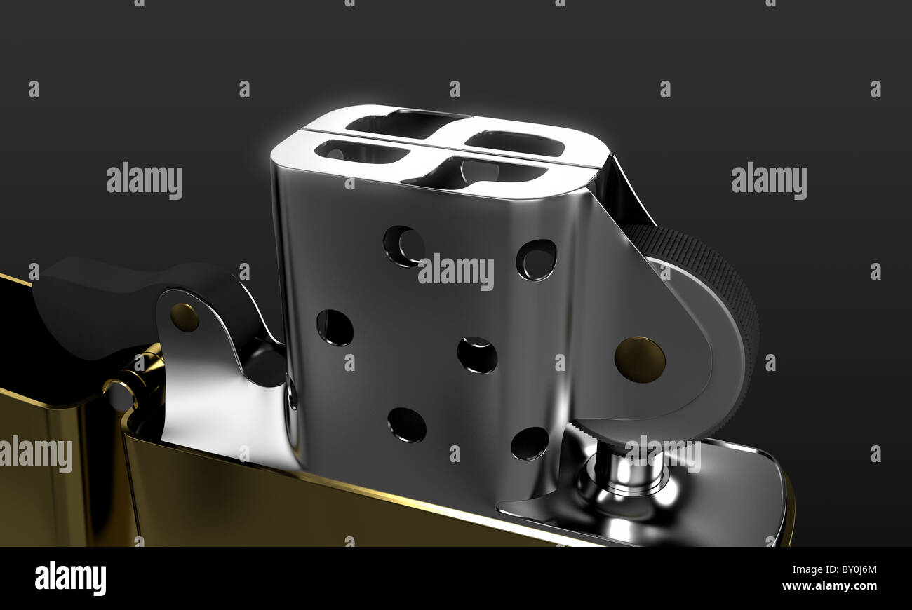 Classic lighter with dollar sign on the top on gray background Stock ...