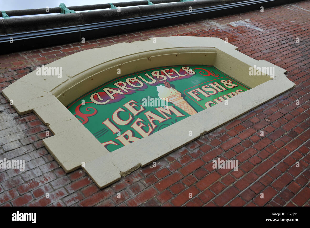 Colourful Advertisement for Carousel Cafe on Brighton Beach Stock Photo ...