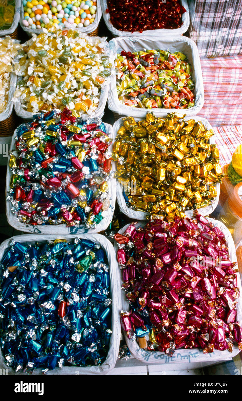 Dubai UAE Sweets In Plastic Sacks At Souk Stock Photo - Alamy