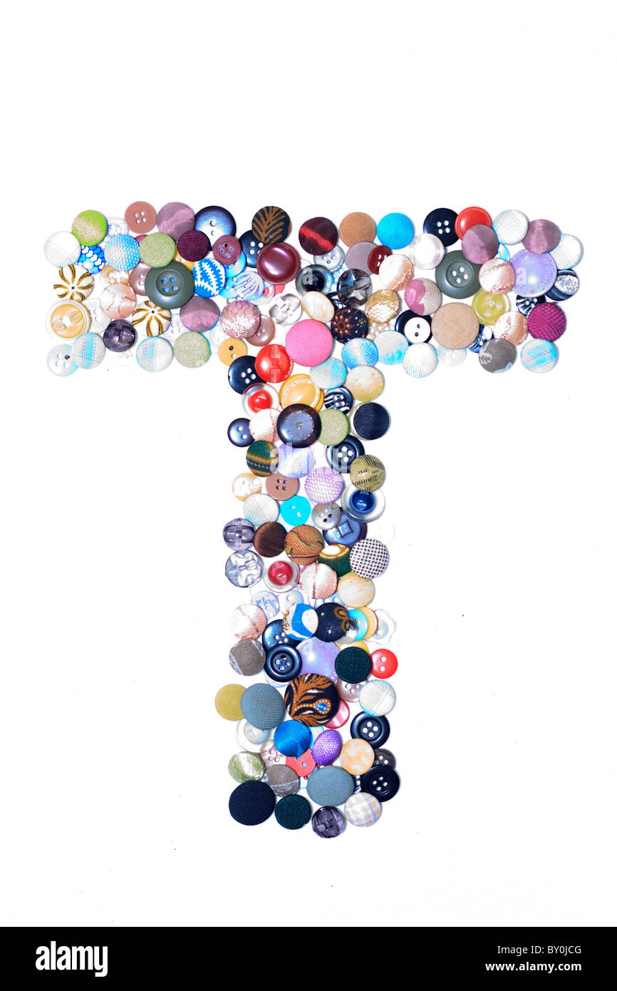 T letter of buttons Stock Photo - Alamy