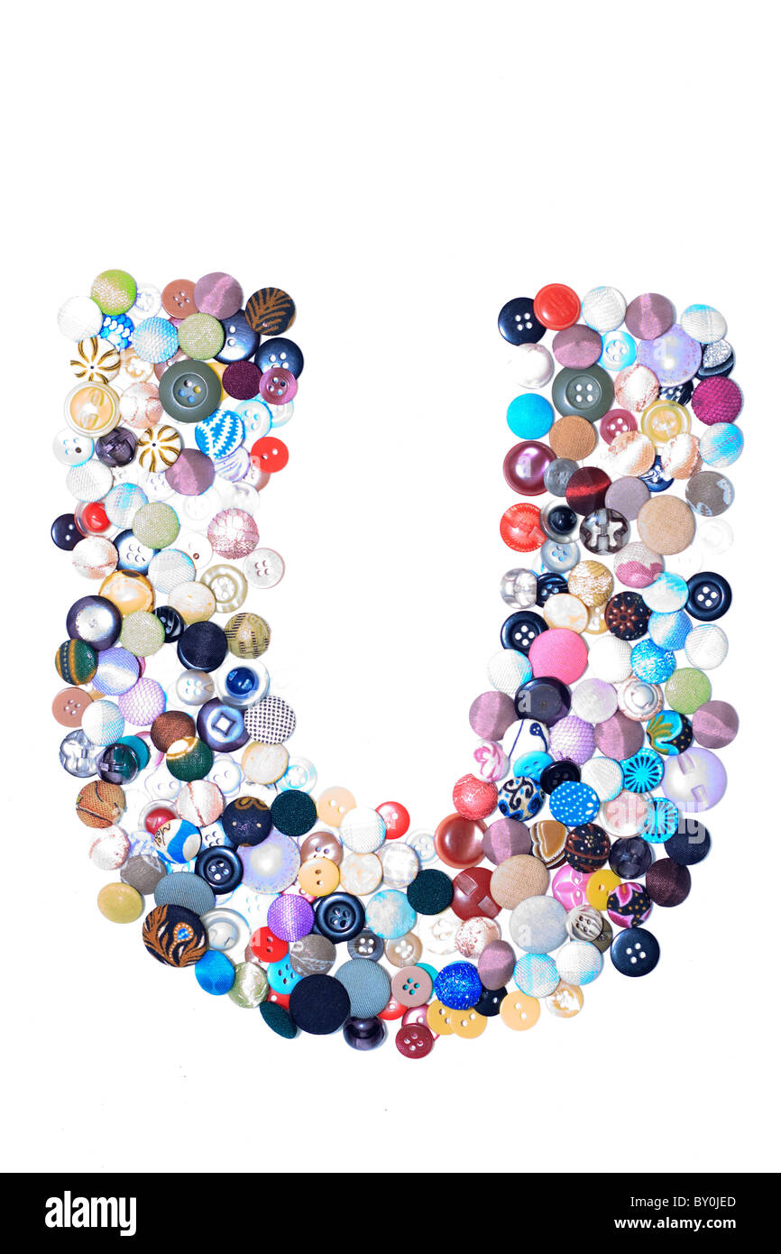 U letter of buttons Stock Photo - Alamy