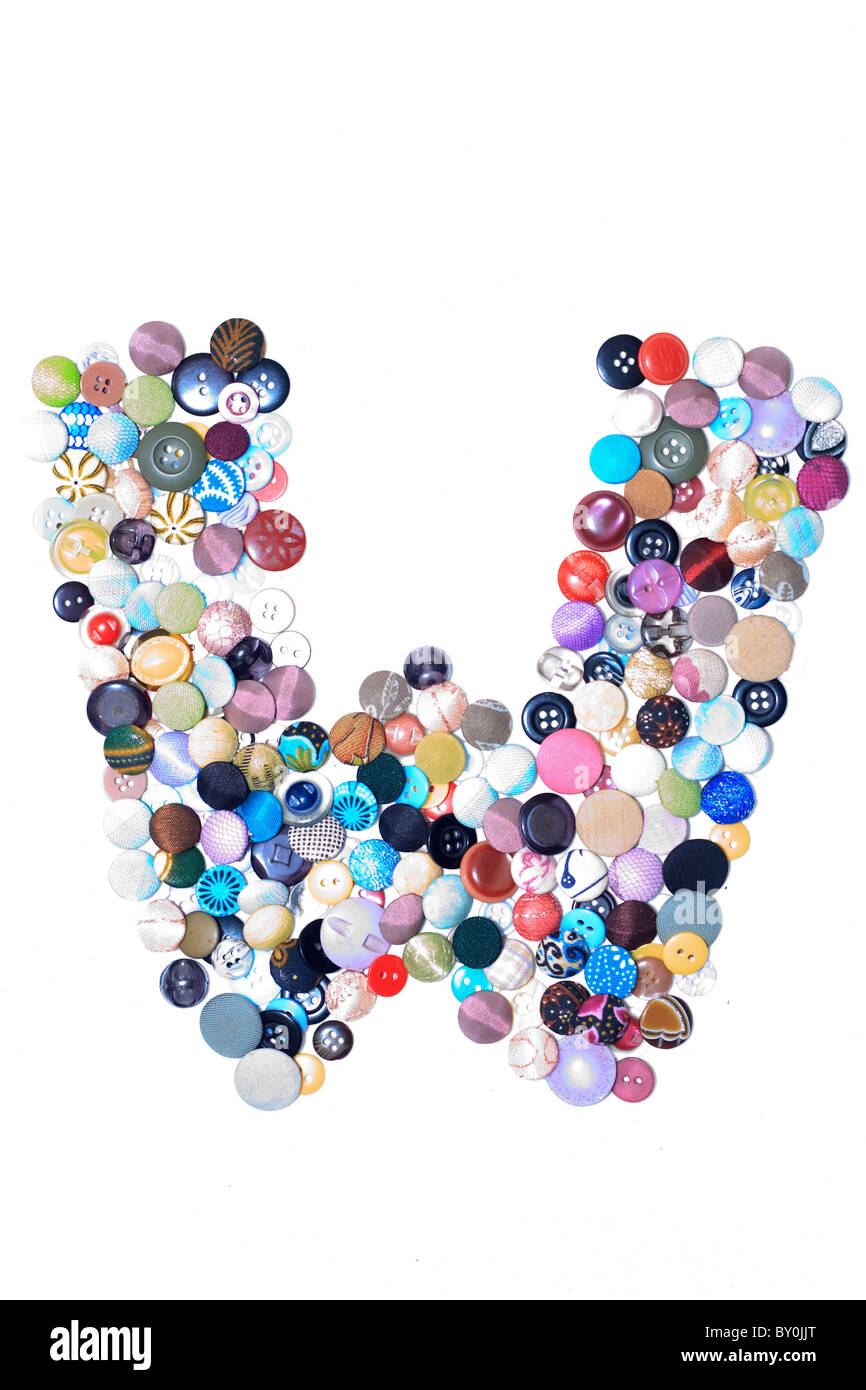 W letter of buttons Stock Photo - Alamy