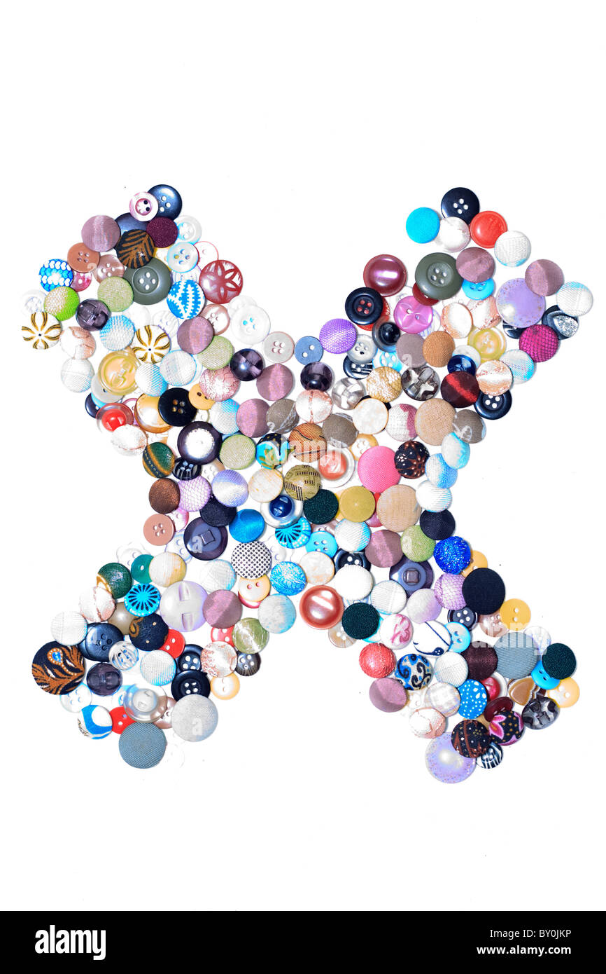 X letter of buttons Stock Photo - Alamy