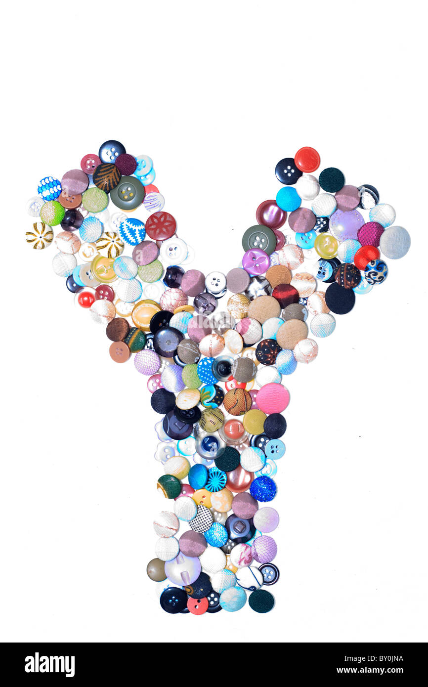 Y letter of buttons Stock Photo - Alamy