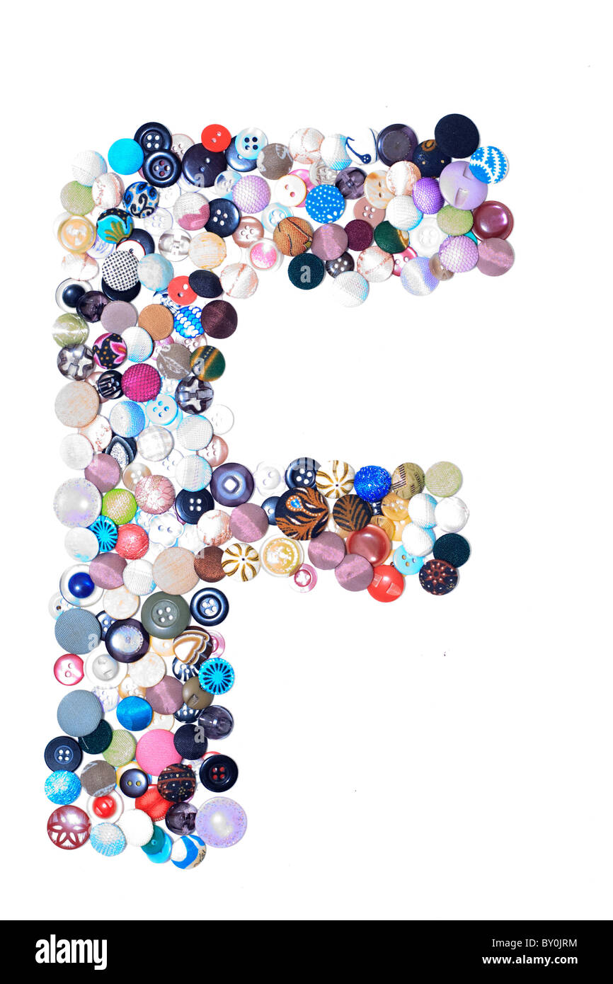 F letter of buttons Stock Photo - Alamy