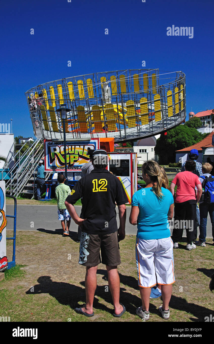 Fairground rides at Caroline Bay Festival, Caroline Bay, Timaru, South ...