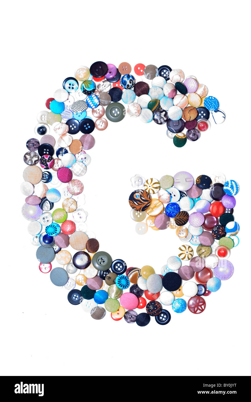 G letter of buttons Stock Photo - Alamy