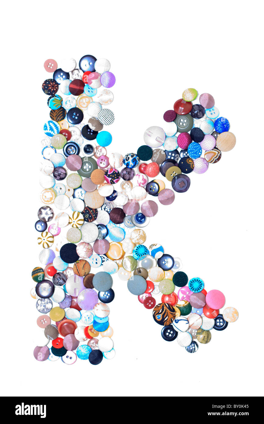 K letter of buttons Stock Photo - Alamy