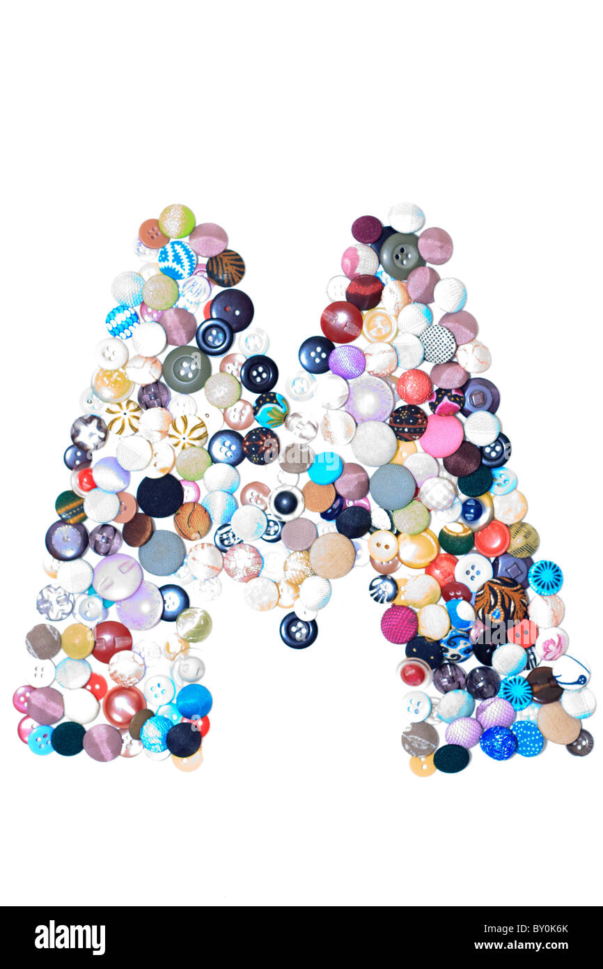 M letter of buttons Stock Photo - Alamy