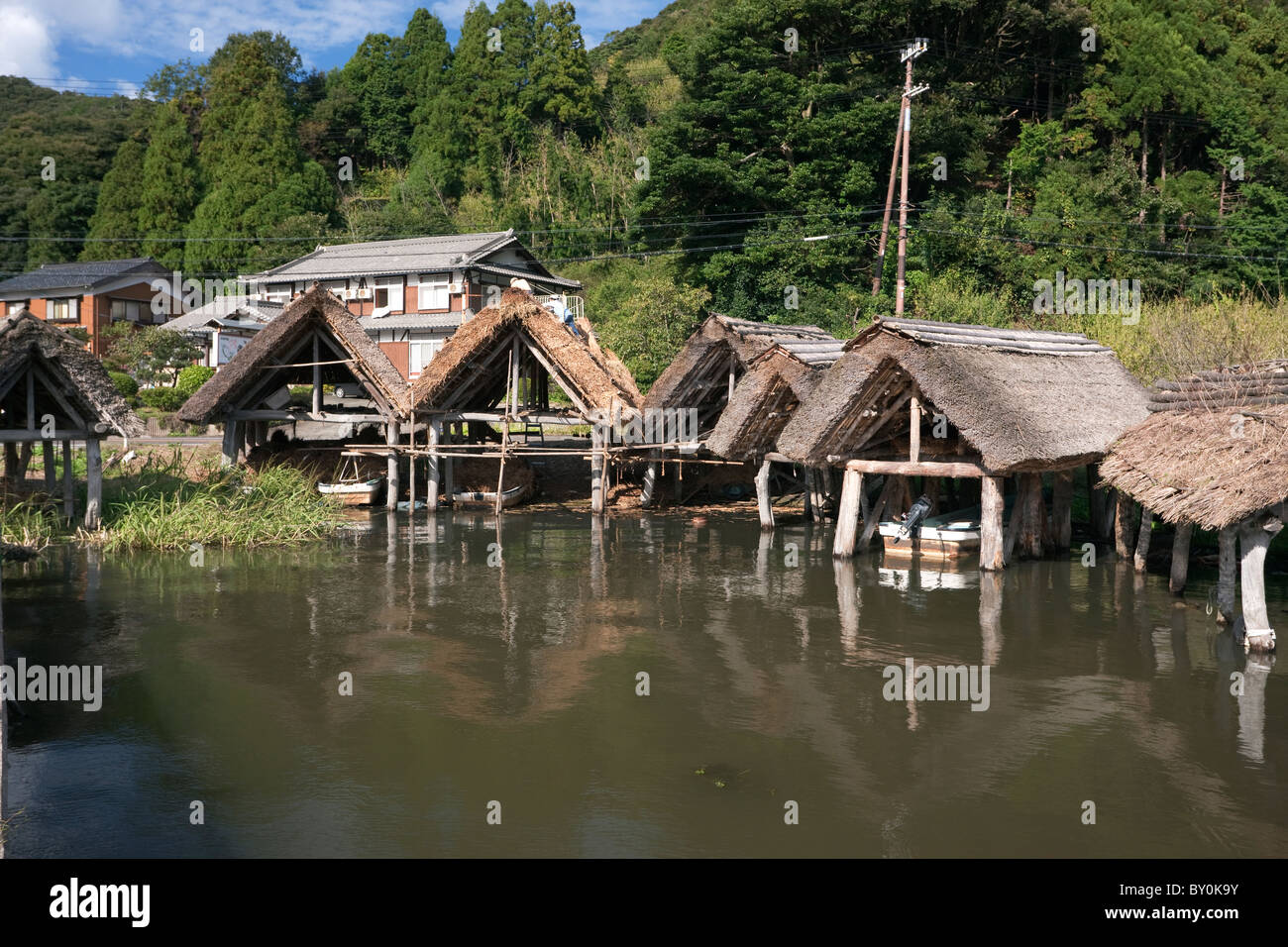 Boathouse of Lake Mikata, Wakasa, Fukui, Japan Stock Photo - Alamy