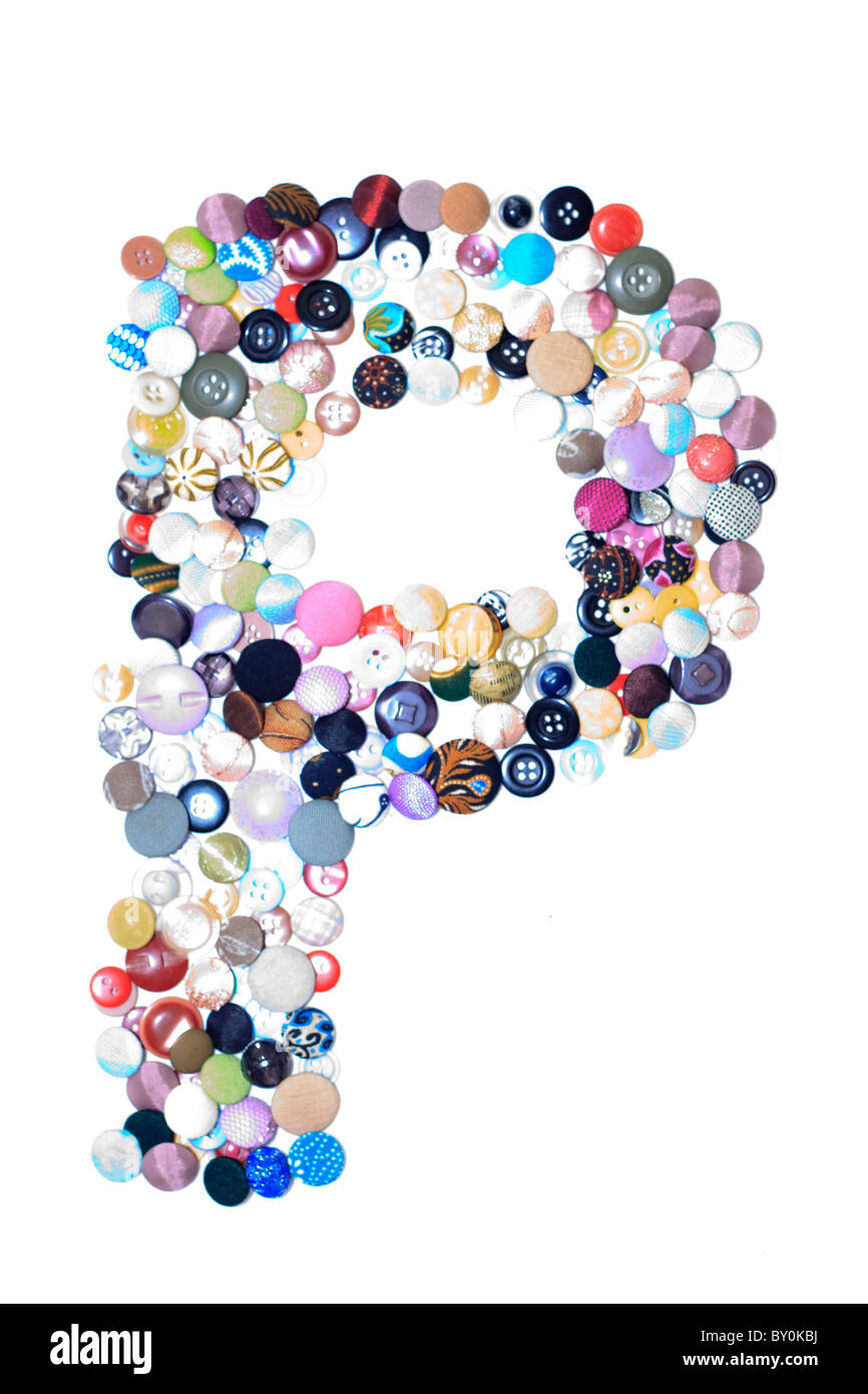 P letter of buttons Stock Photo - Alamy