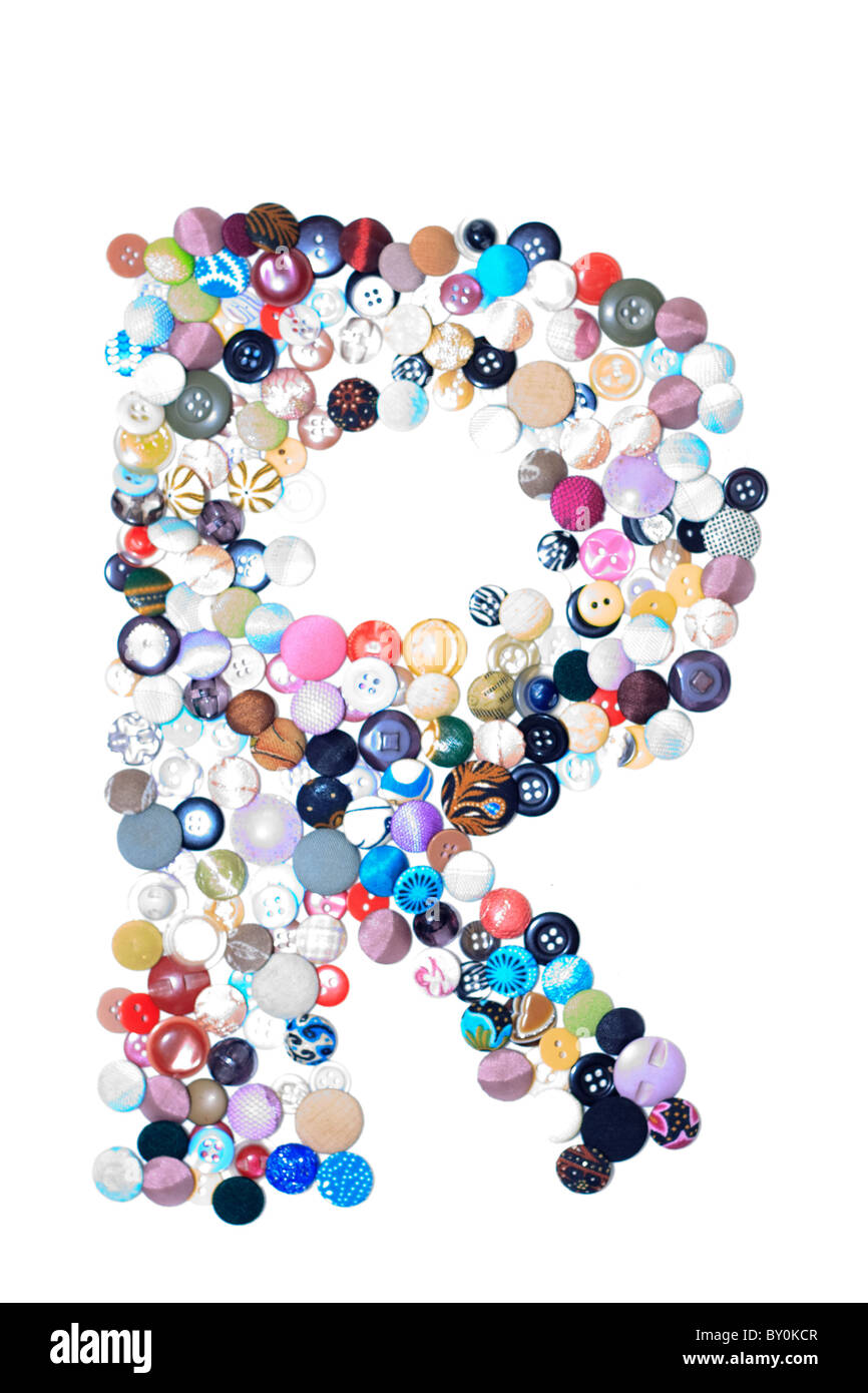 R letter of buttons Stock Photo - Alamy