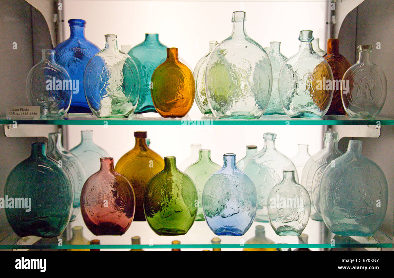 Historic glass bottles at the Corning Museum of Glass Stock Photo - Alamy