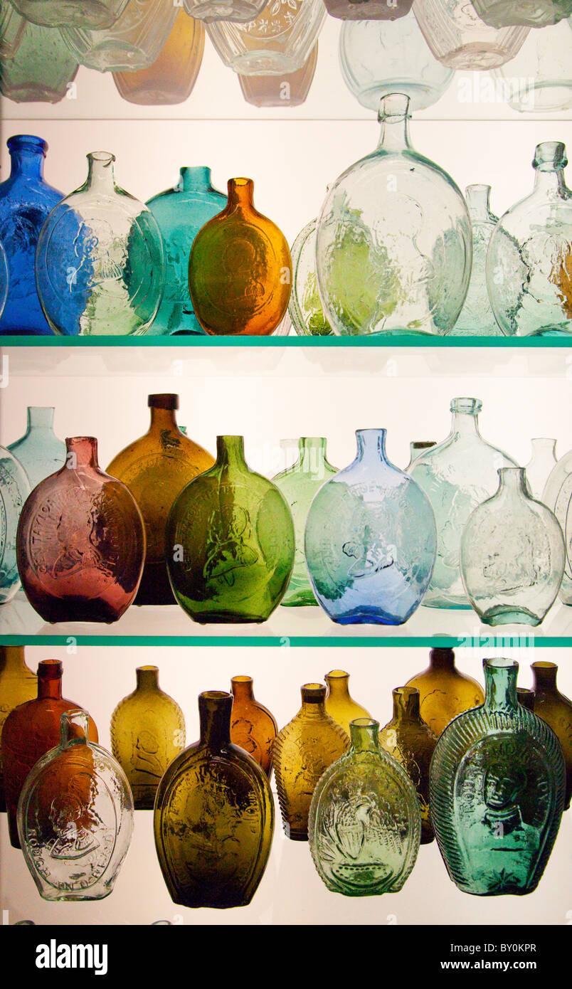 Historic glass bottles at the Corning Museum of Glass Stock Photo - Alamy