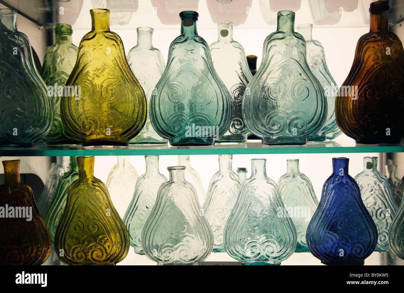 Historic glass bottles at the Corning Museum of Glass Stock Photo - Alamy