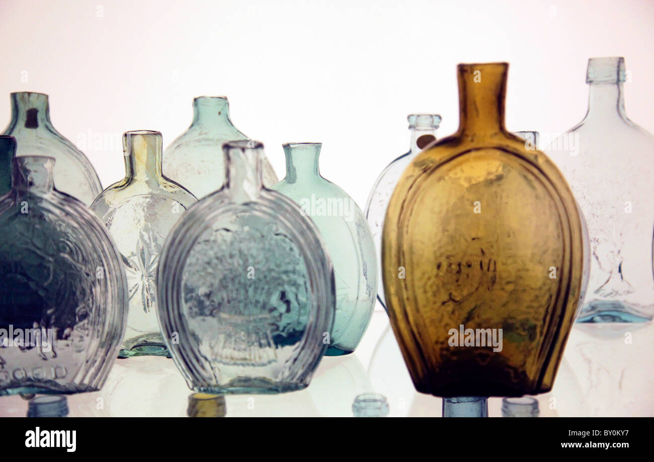 Historic glass bottles at the Corning Museum of Glass Stock Photo - Alamy