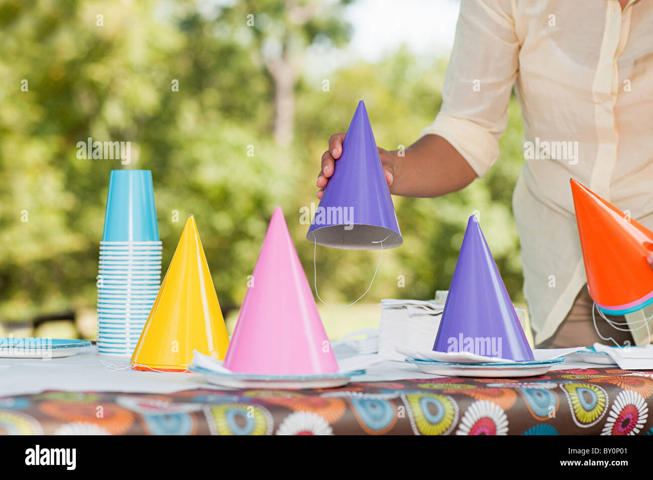 Mother preparing for birthday party Stock Photo - Alamy
