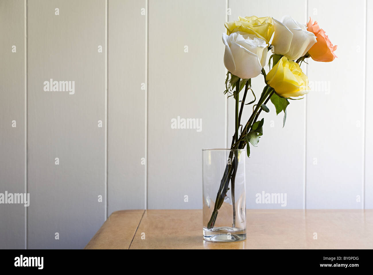 Roses in a glass Stock Photo - Alamy