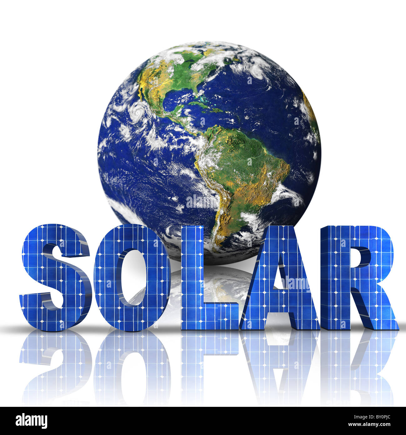 word Solar with 3D globe Stock Photo - Alamy