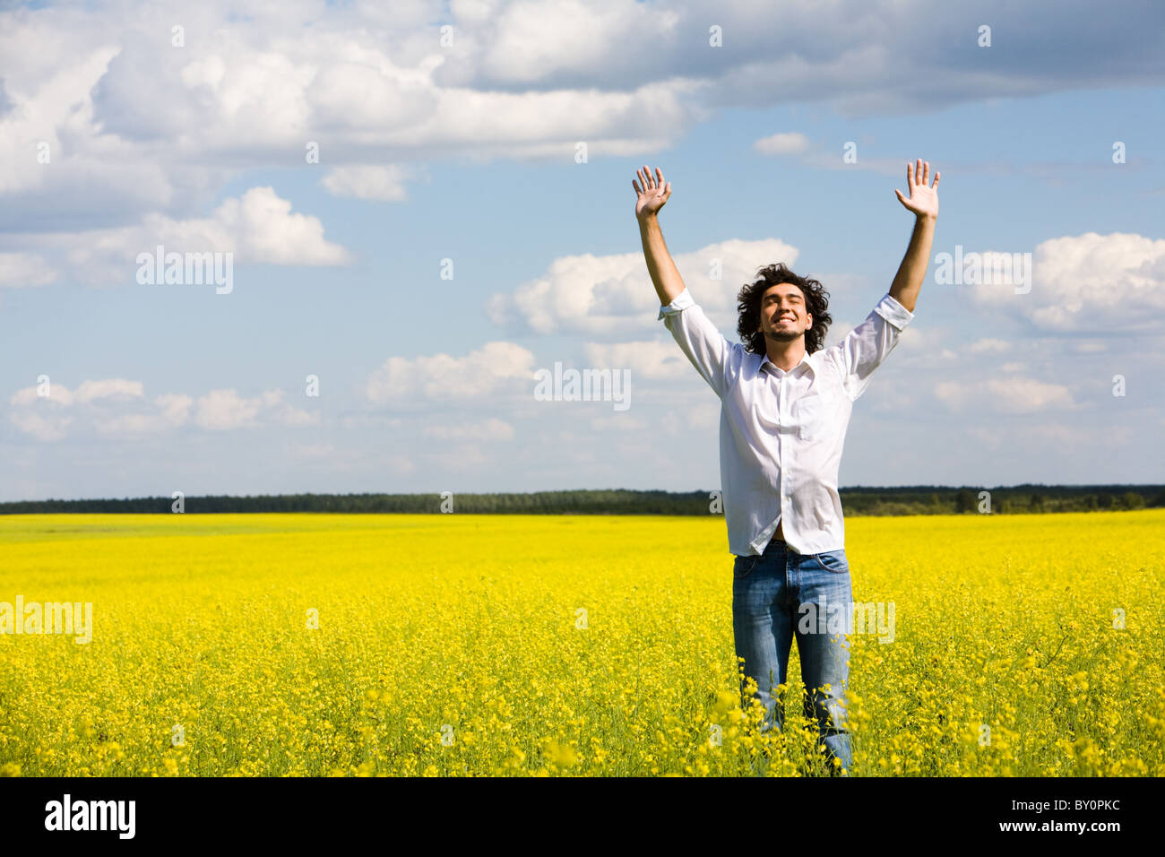 Excited business man raise hands hi-res stock photography and images ...