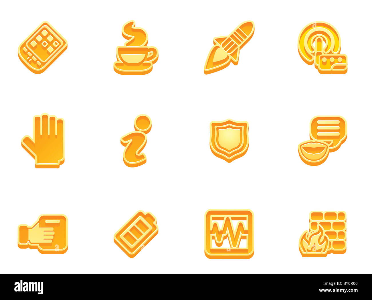 illustration of a set of internet computer application icons Stock ...