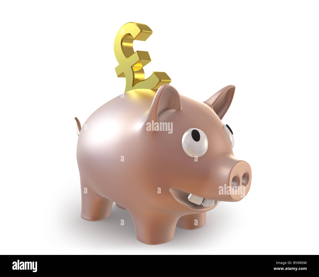 3d piggy bank with pound symbol isolated on white background Stock ...